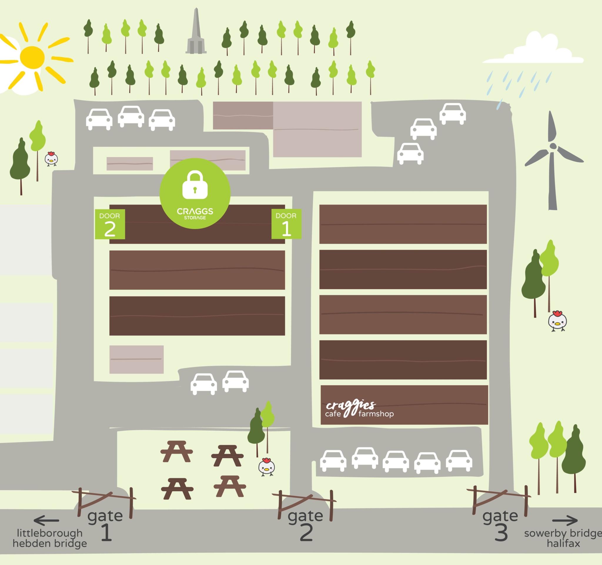 Self-storage Map at Craggs storage units Hebden Bridge Halifax